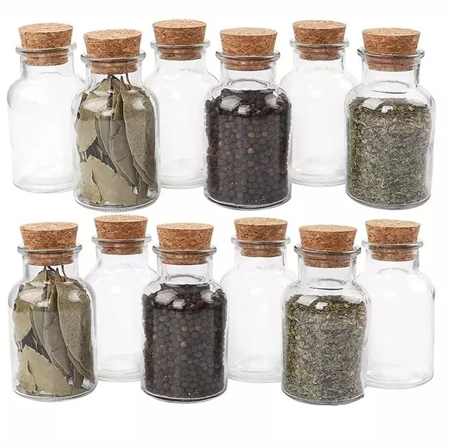 5oz Kitchen Seasoning Empty Spice Jars With Cork Lids And Labels