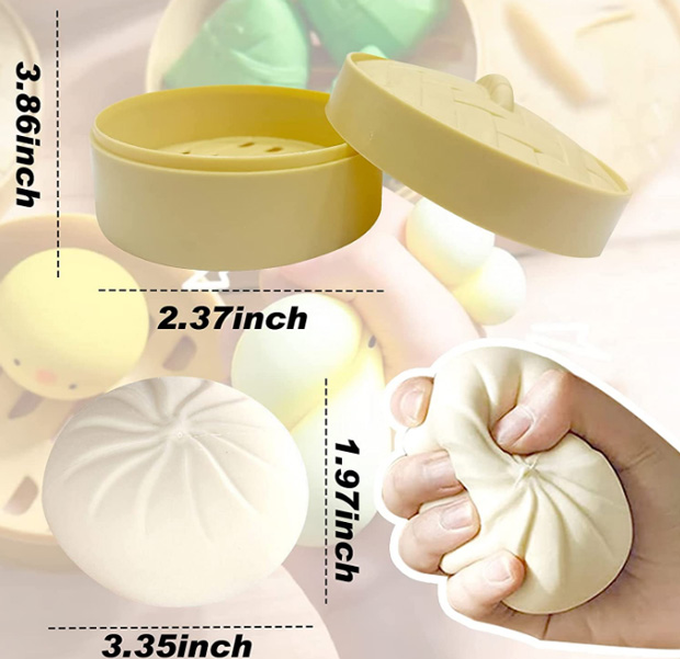 Steamed Stuffed Bun Squeezing Dumpling Stress Ball Fidget Toy